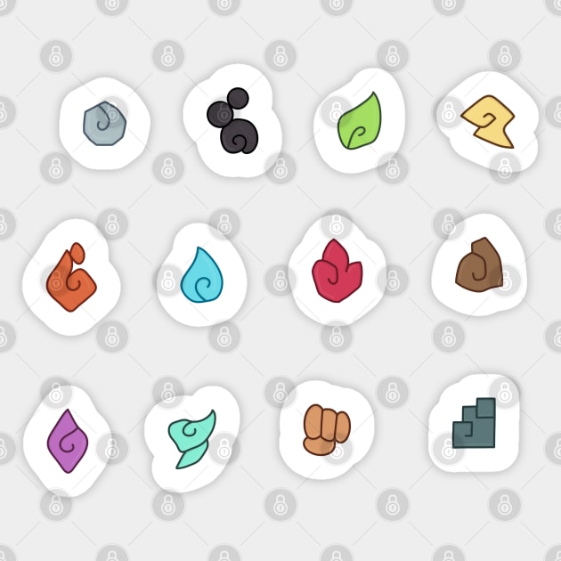 Temtem Element Types - Temtem - Sticker | TeePublic