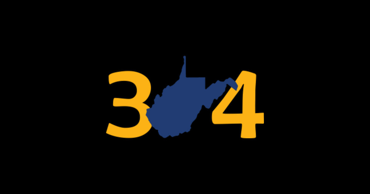 West Virginia State Outline 304 Gold - West Virginia - Sticker | TeePublic