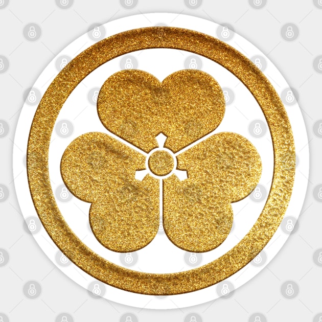 Gold Maruni Katabami Kamon - Katabami - Sticker | TeePublic