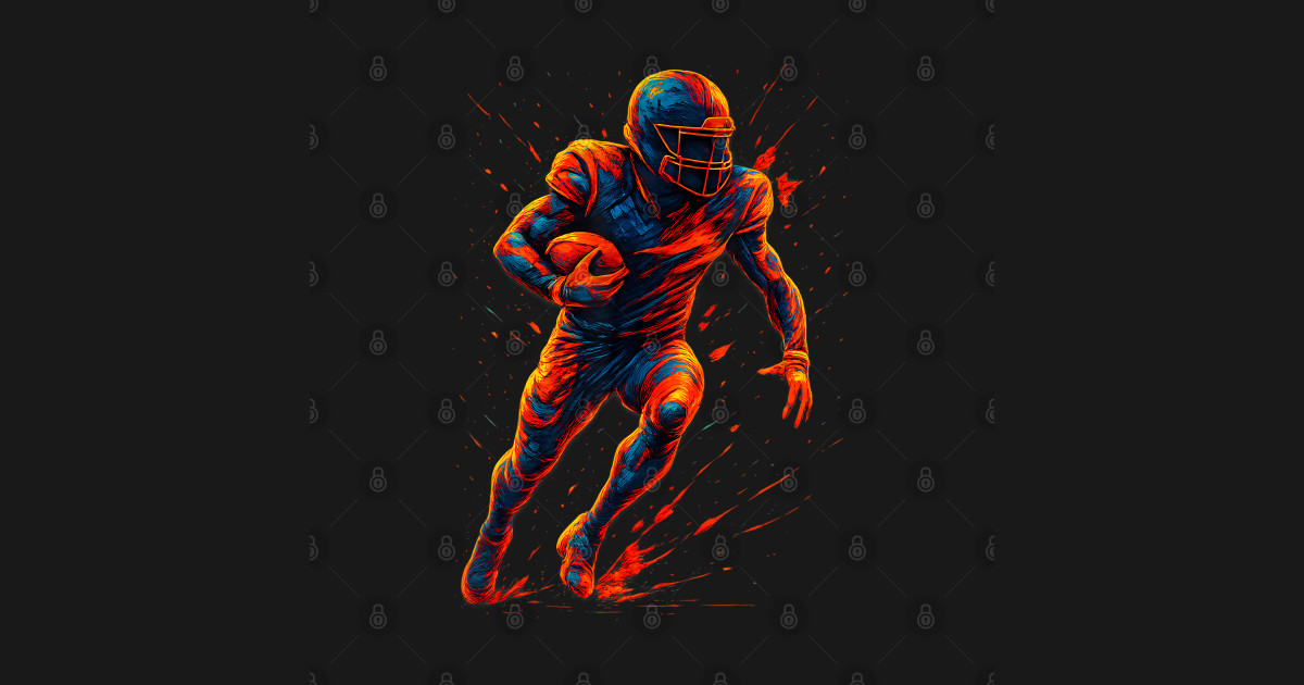 Football Player Line Drip Wr Qb Rb - Football Player Lineman - T-Shirt ...