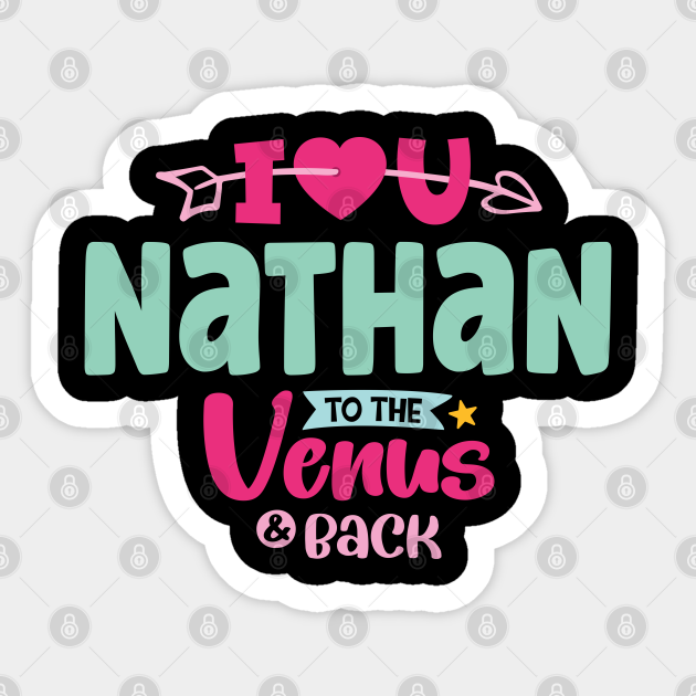 I love you Nathan - valentines - Valentines Nathan - Sticker | TeePublic