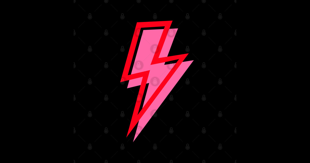 Red and Pink Lightning Bolts - Bright - Sticker | TeePublic