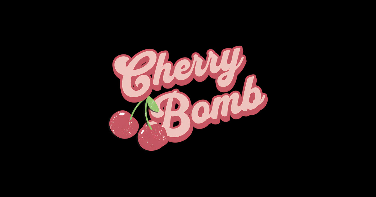 Cherry Bomb Script - Retro Script Clothing - Sticker | TeePublic