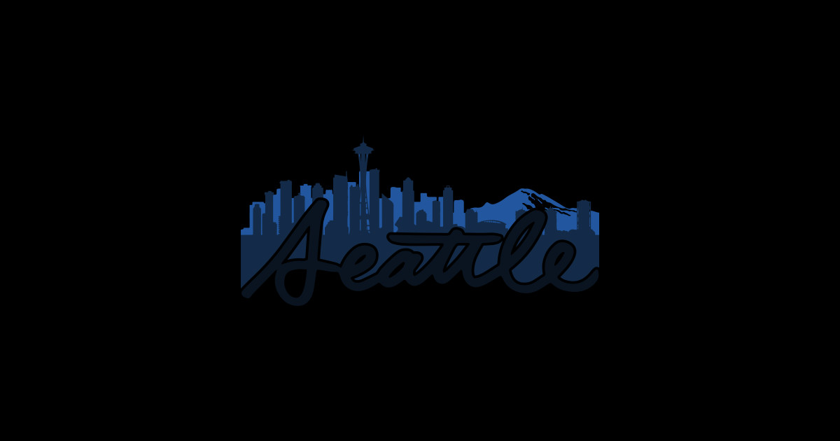 Seattle Skyline Cursive - Seattle - Sticker | TeePublic