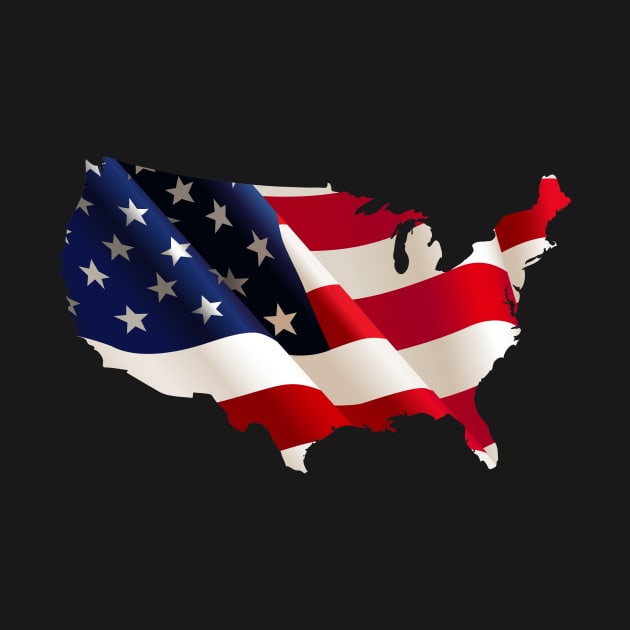 American Flag Maps - America - T-Shirt | TeePublic
