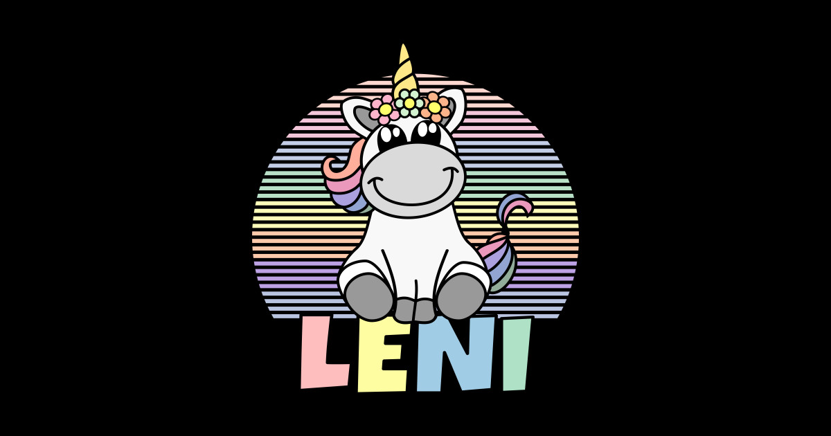 Leni First Name Cute Unicorn Rainbow - Leni Name - Sticker | TeePublic