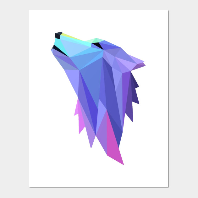 MINIMALIST POLYGON WOLF - Wolf - Posters and Art Prints | TeePublic