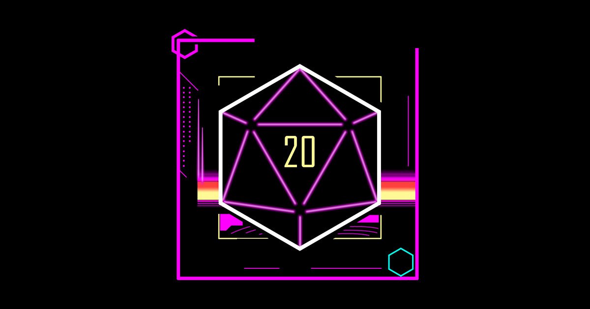 D20 - Neon (Version 2) - D20 - Posters and Art Prints | TeePublic