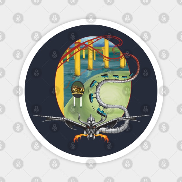 The Iron Dragon - Cedar Point - Magnet | TeePublic