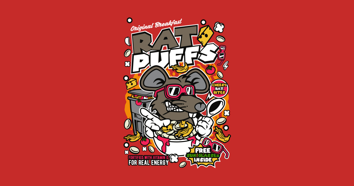 Retro Cereal Box Rat Puffs // Junk Food Nostalgia // Cereal Lover ...