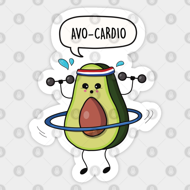 Avocardio - Workout - Sticker | TeePublic