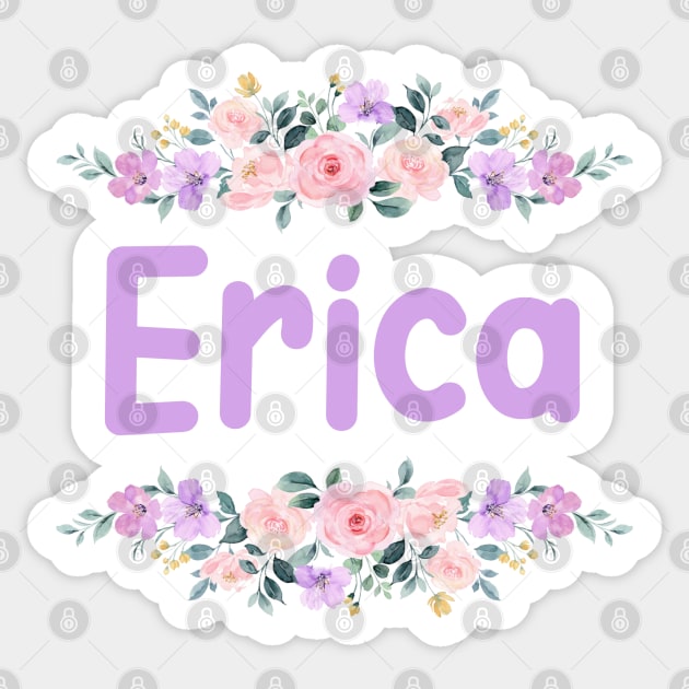 Purple Flower Erica Name Label - Purple Flower Erica Name Label ...