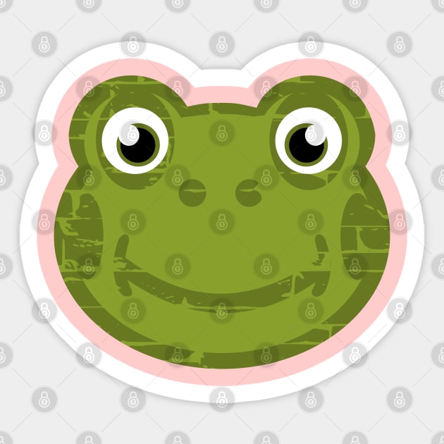 Cute Frog Face - Stylised Frog - Sticker | TeePublic