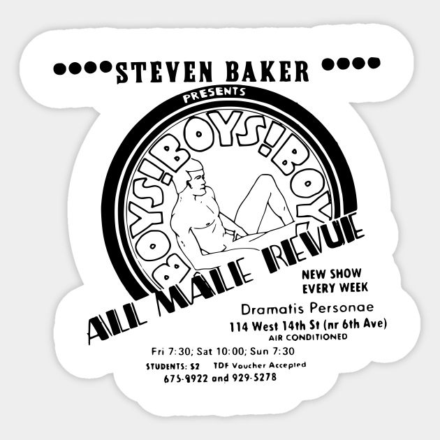 All Male Revue (Vintage Gay Club Flyer) - Gay Pride - Sticker | TeePublic