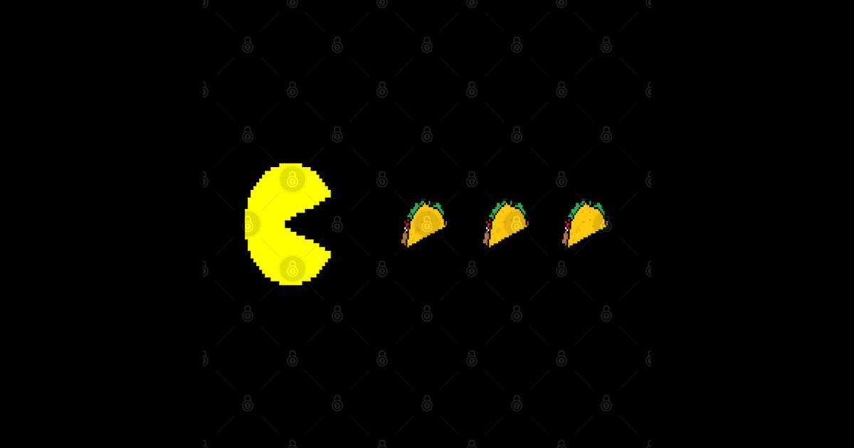 Pac-Man Loves Tacos - Pacman Tacos - Sticker | TeePublic