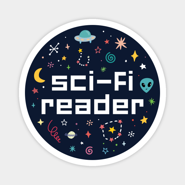 sci-fi reader - Book - Magnet | TeePublic