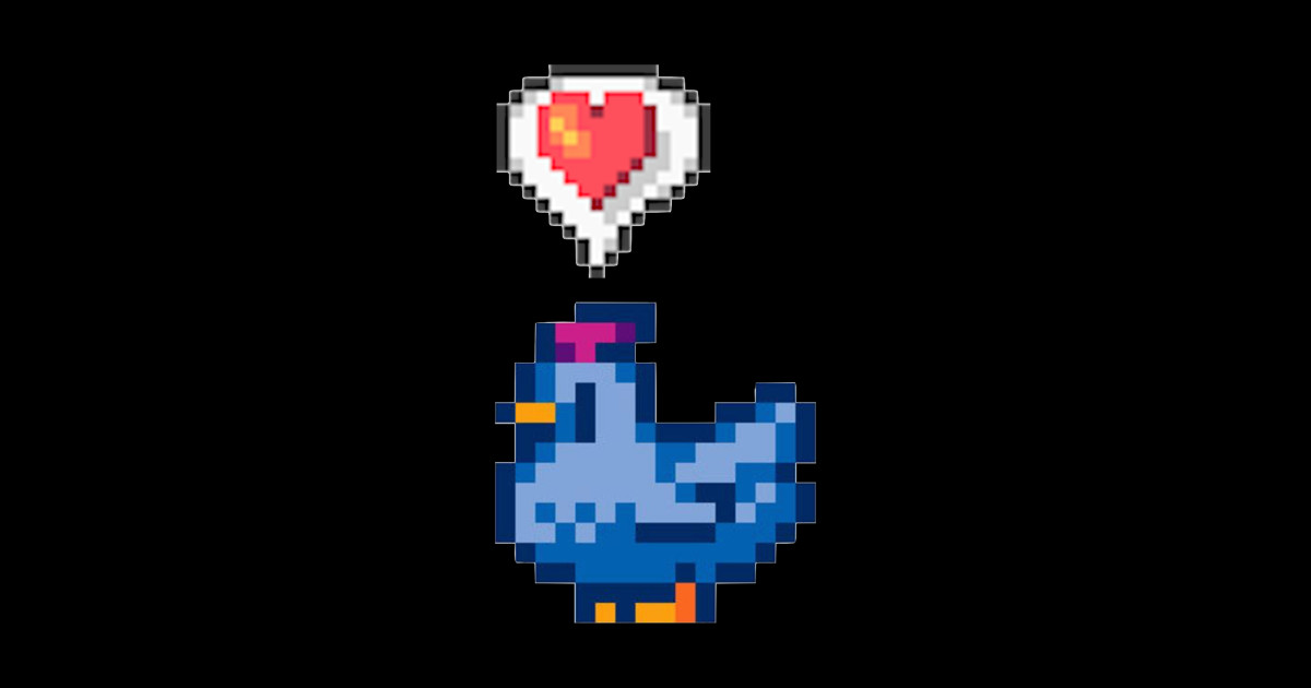 Stardew Valley Happy Blue Chicken - Sdv - Sticker | TeePublic
