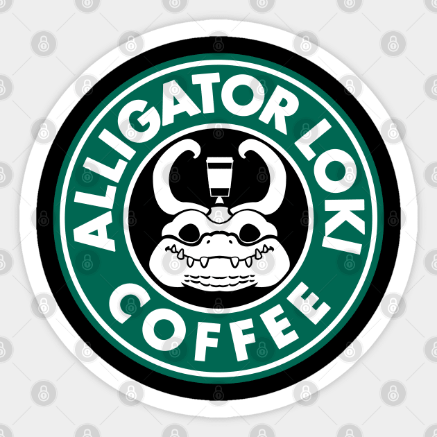 Alligator Loki Coffee - Memeshirt - Sticker | TeePublic
