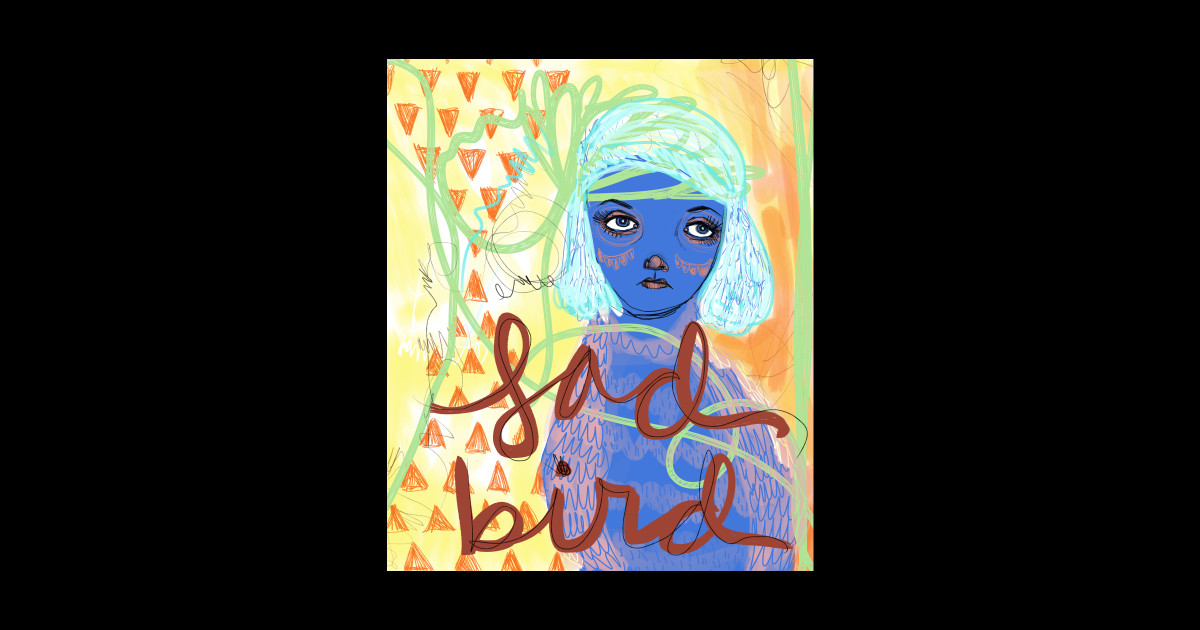 Sad Bird Girl: Artistic Fantasy Drawing Portrait - Bird Girl - Pin ...