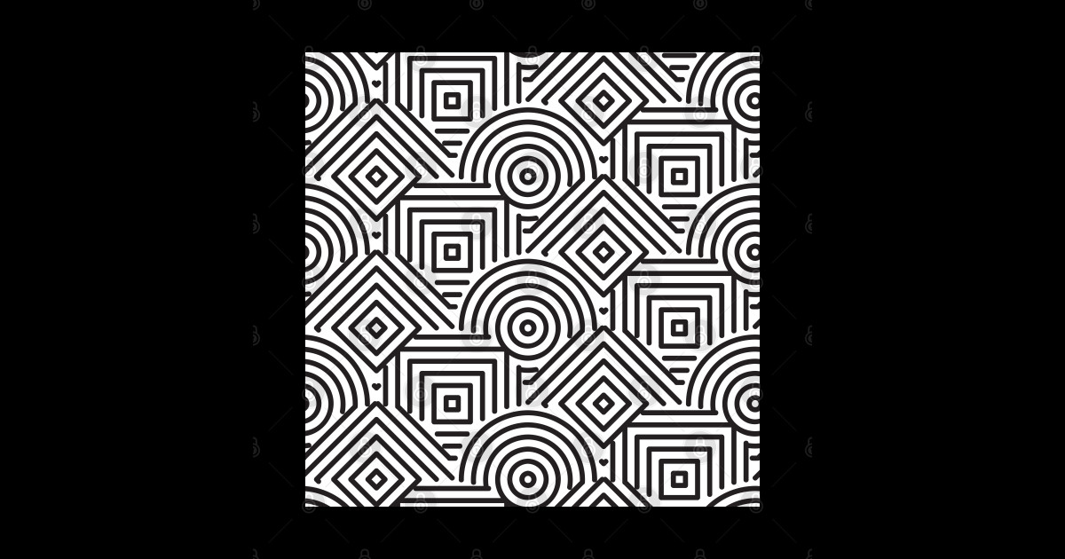 Geometric shapes pattern - Geometric Line Pattern - Sticker | TeePublic