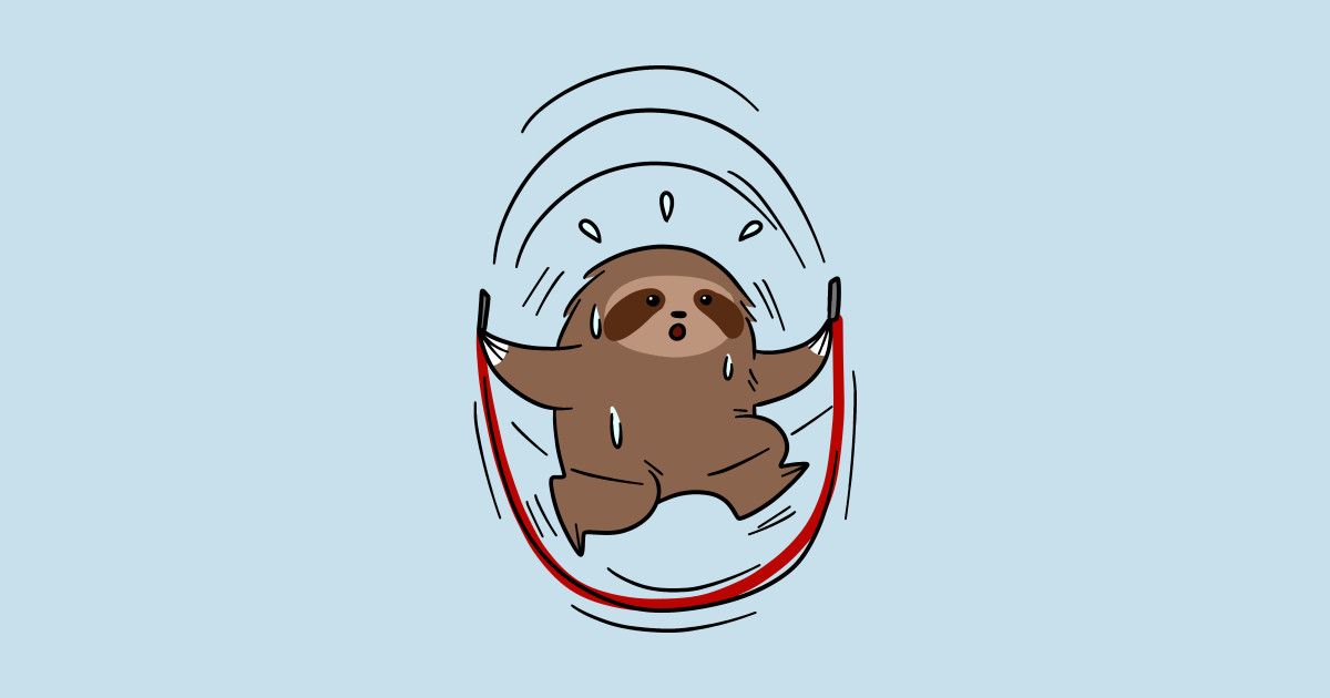Sloth Jump Roping - Jump Roping - T-Shirt | TeePublic