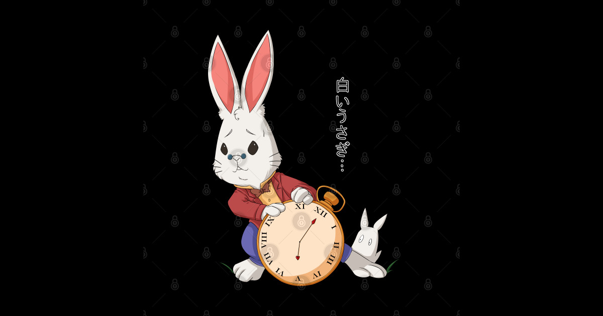 White Rabbit Running Late - Rabbit - Posters and Art Prints | TeePublic