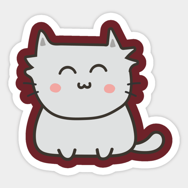 Cute Animated Cat - Cat - Sticker | TeePublic