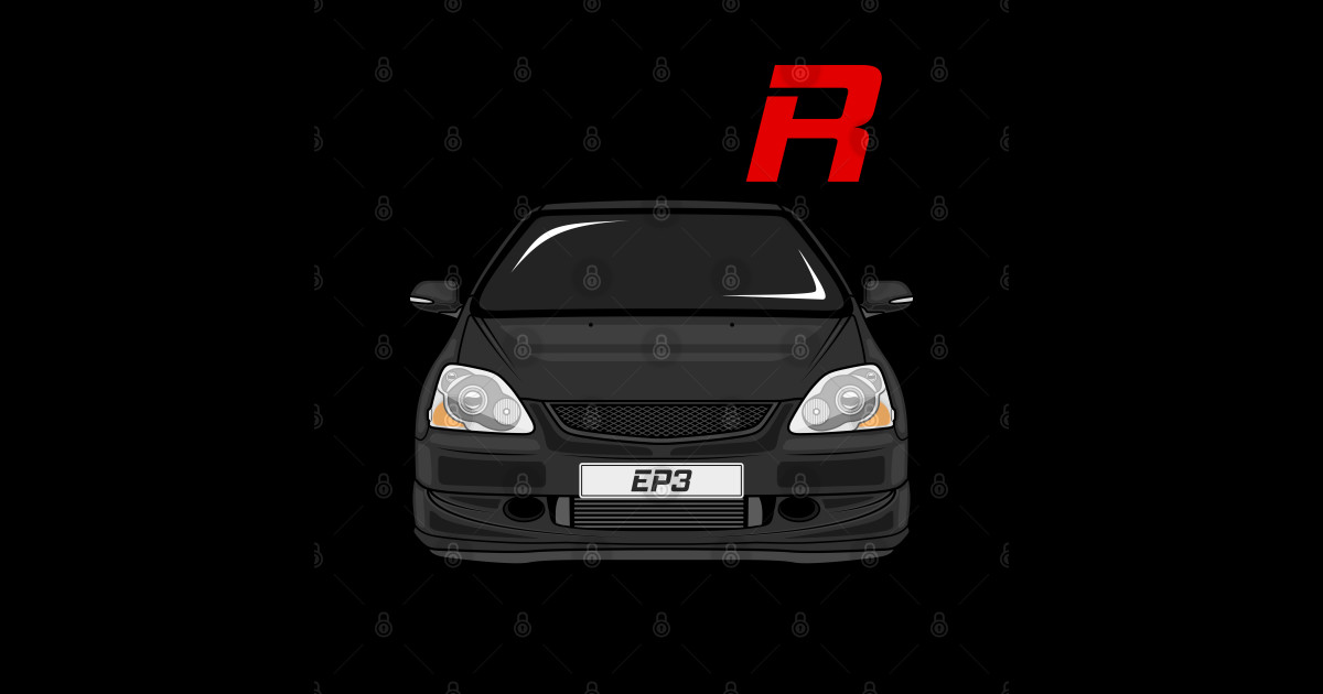 Civic EP3 Type R Black - Ep3 - Sticker | TeePublic