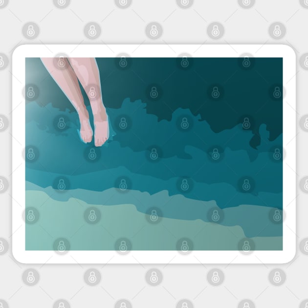 Feet in the water - Feet In The Water Summer Water Blue Aga - Sticker ...