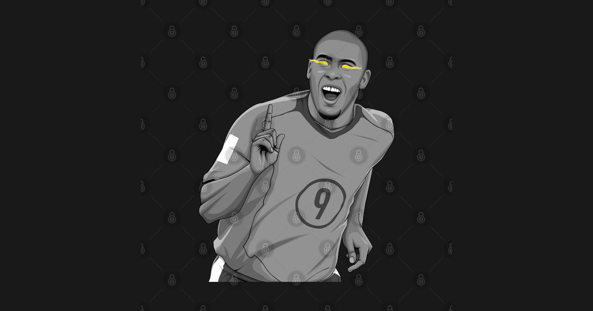 Ronaldo Nazario Black and White Version - Soccer Player - T-Shirt ...