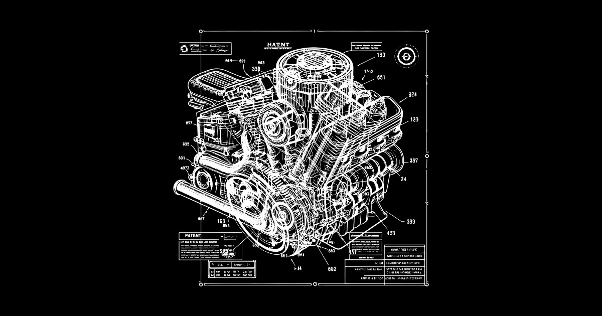 motor engine design - Engine - Sticker | TeePublic