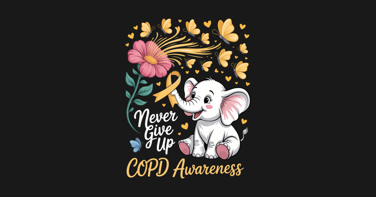Elephant COPD Awareness - COPD Ribbon Gifts - Elephant Copd Awareness ...