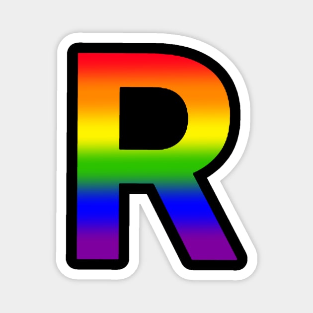 Rainbow Letter R - Rainbow - Magnet | TeePublic