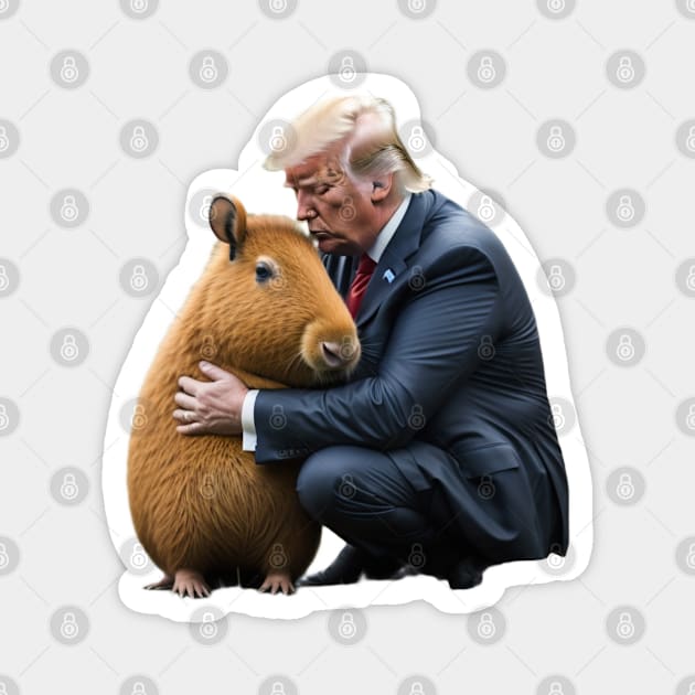 The Kiss between Capybara and Donald Trump - Trump - Magnet | TeePublic