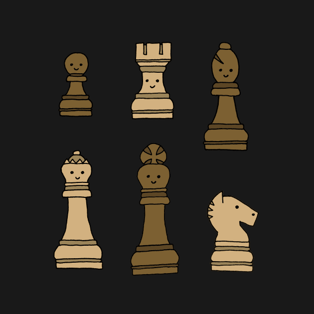 Chess Pieces - Cute Kawaii Cartoon - Chess - T-Shirt | TeePublic