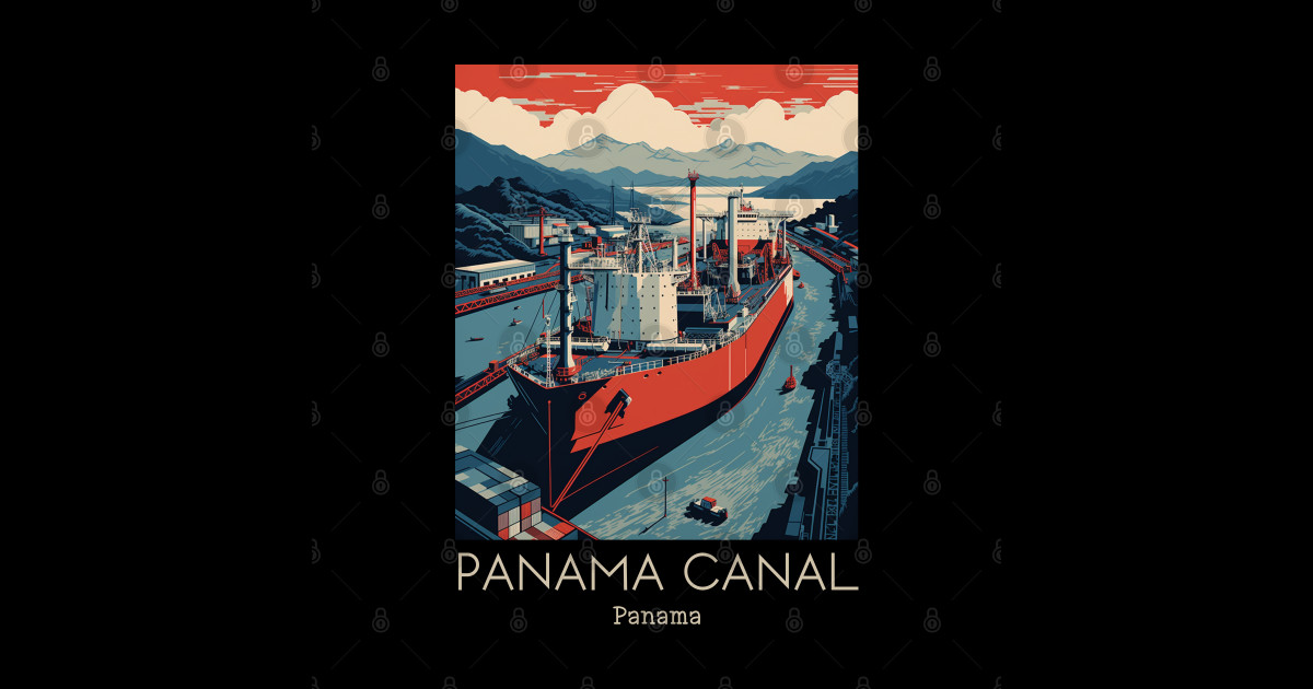 A Vintage Travel Illustration of the Panama Canal - Panama - Panama ...