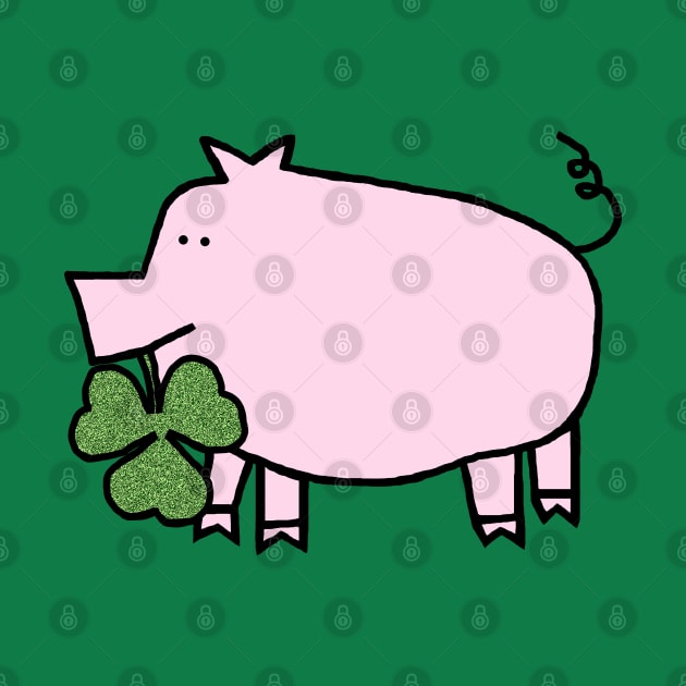 Cute Pig Holding Shamrock for St Patricks Day - St Patricks Day - T ...