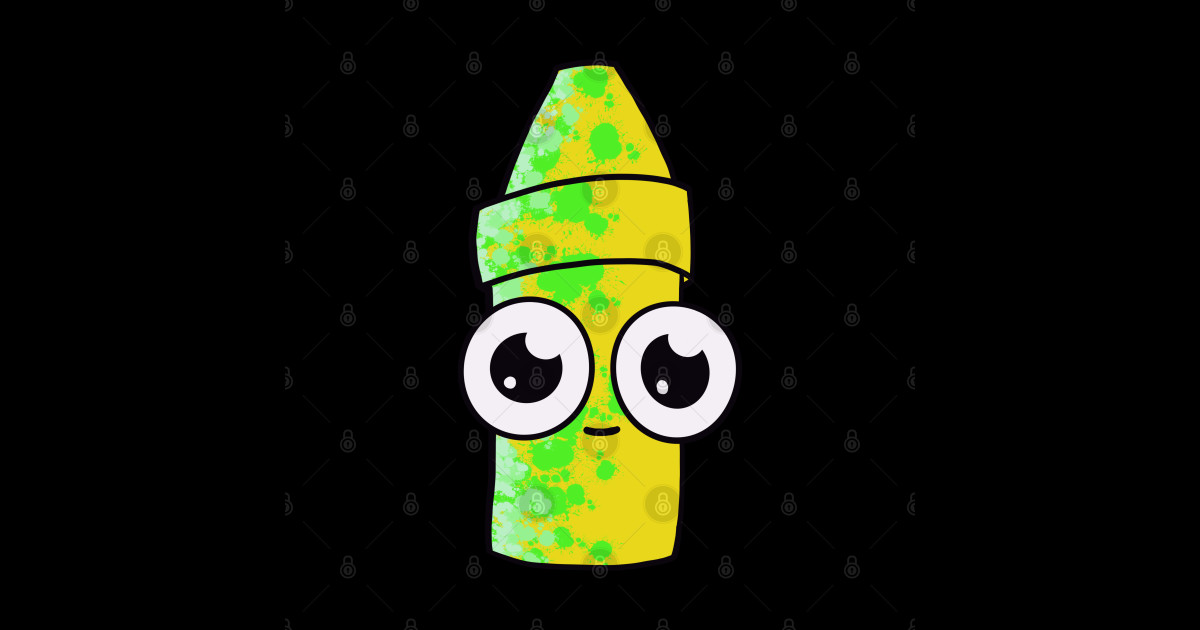 Crayon Buddy Yellow & Green - Crayon - Sticker | TeePublic
