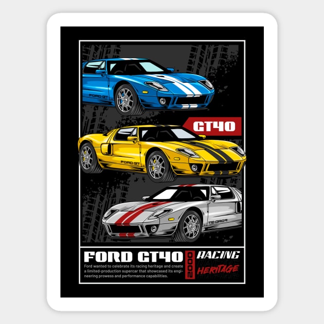 Retro V8 GT40 Car - Retro V8 Gt40 Car - Sticker | TeePublic