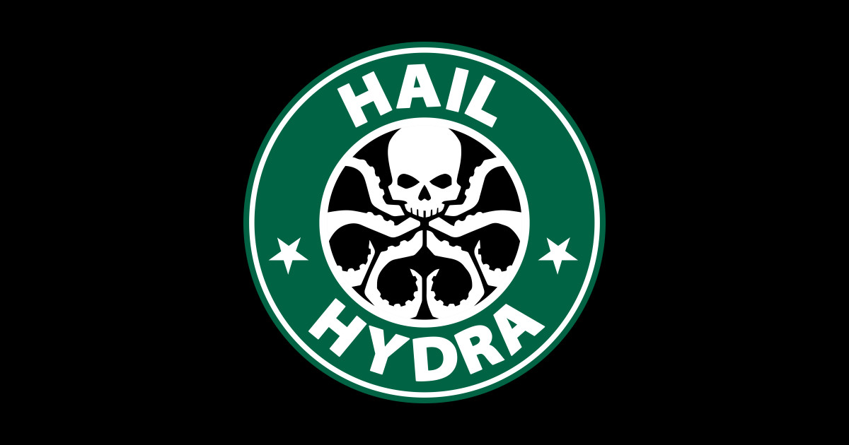 Hydra Coffee - Hail Caffeine - Hail Hydra - Sticker | TeePublic