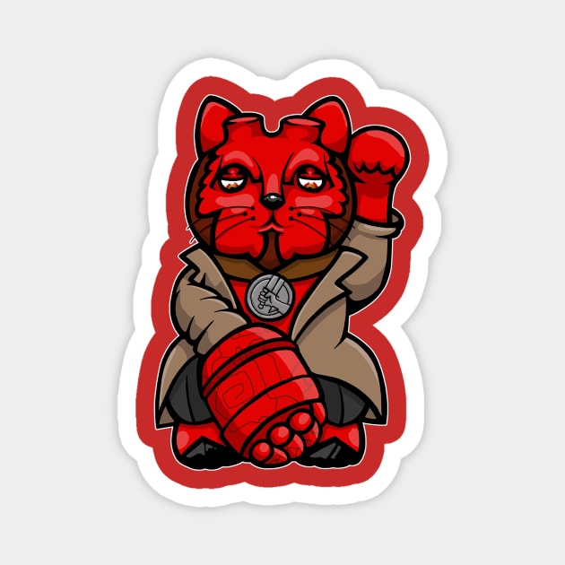 Hellboy lucky cat - Hellboy - Magnet | TeePublic