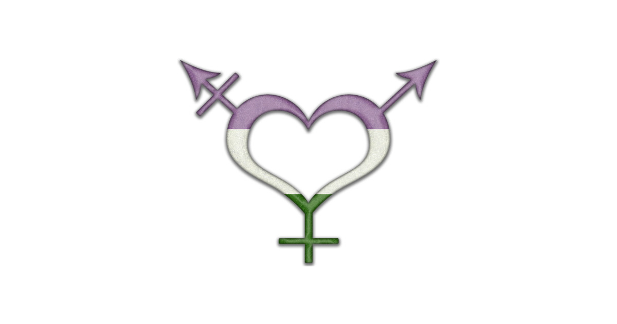Gender Neutral Symbol in Genderqueer Pride Flag Colors - Genderqueer ...