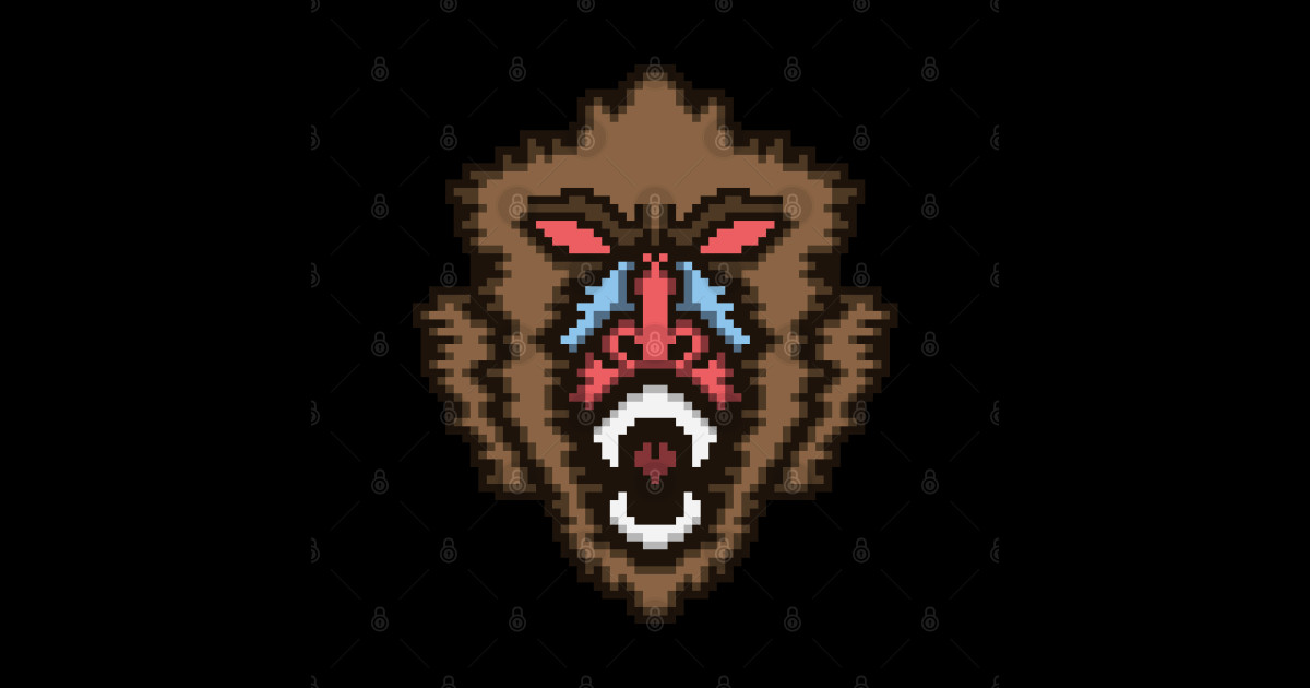 Pixel Baboon - Pixel Baboon - Pin | TeePublic
