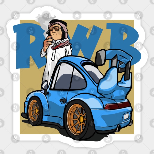 RWB in Arabia Caricature - Porsche - Sticker | TeePublic
