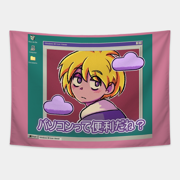 Vaporwave aesthetic windows 95 anime - Vaporwave - Tapestry | TeePublic