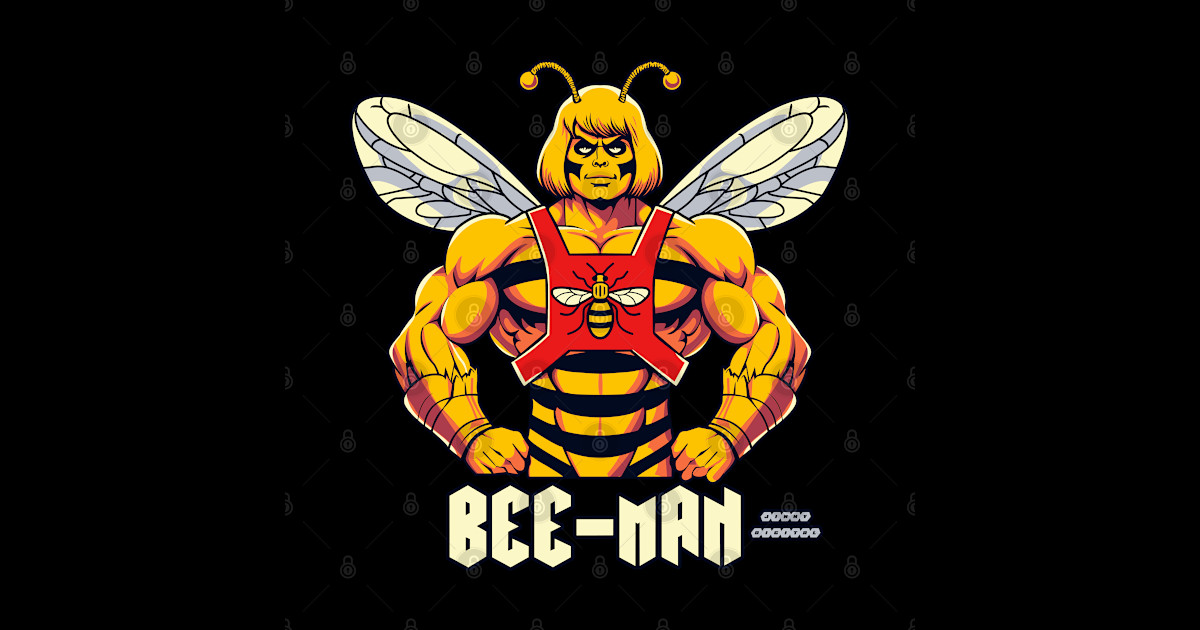 BEE-MAN! 1980s (80s) cartoon character hero - He Man - Sticker | TeePublic