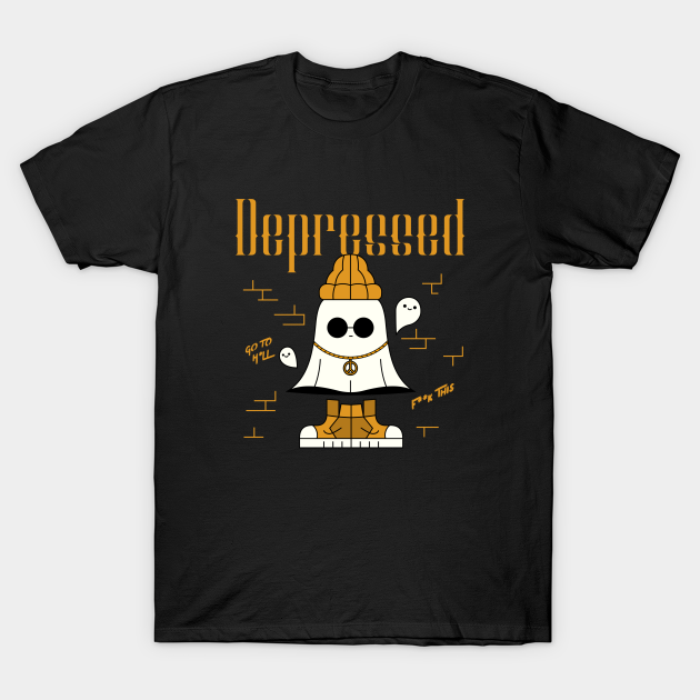 Depressed Dripped Out Ghost - Depressed Humor - T-Shirt | TeePublic