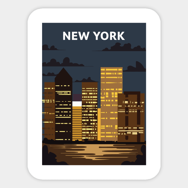 New York city skyline - New York Skyline - Sticker | TeePublic