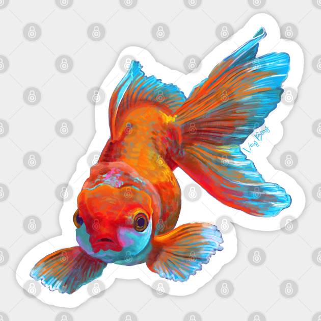 Glowing Goldfish - Goldfish - Sticker | TeePublic
