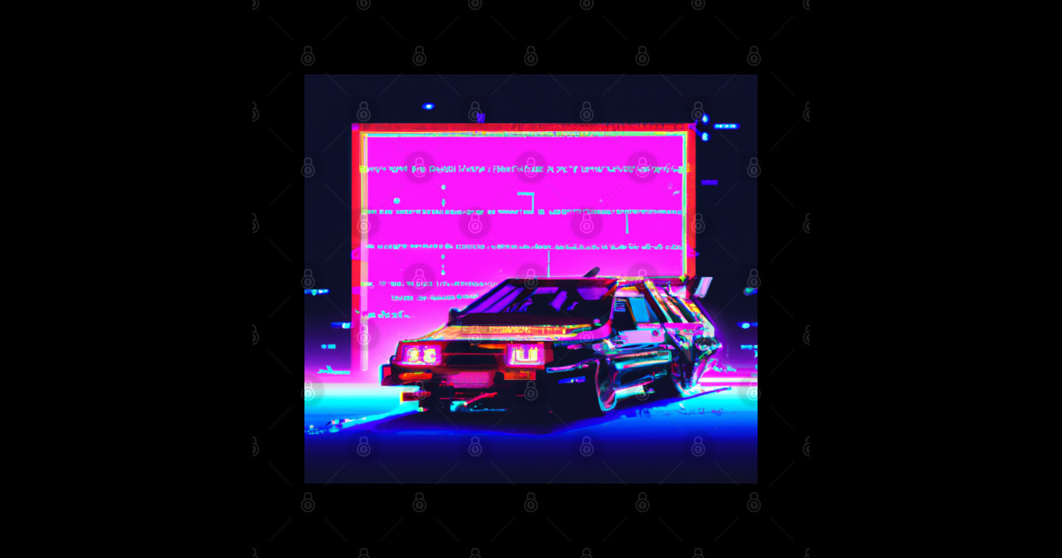 Glitched car - Car - Sticker | TeePublic